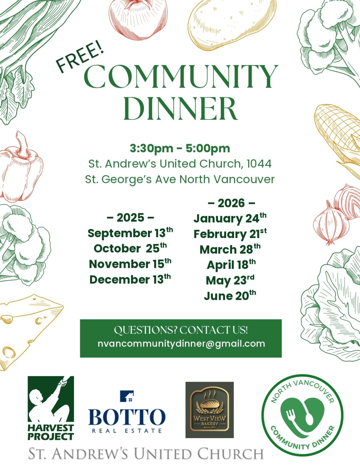 Monthly Saturday Dinner - St. Andrews Church